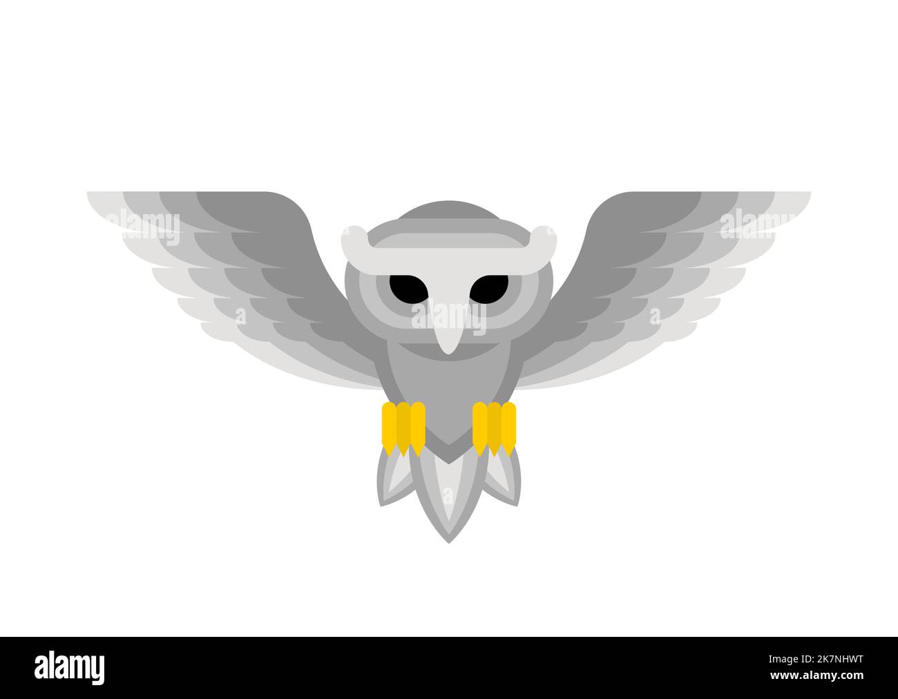 White Owl isolated. eagle-owl Vector illustration Stock Vector Image ...