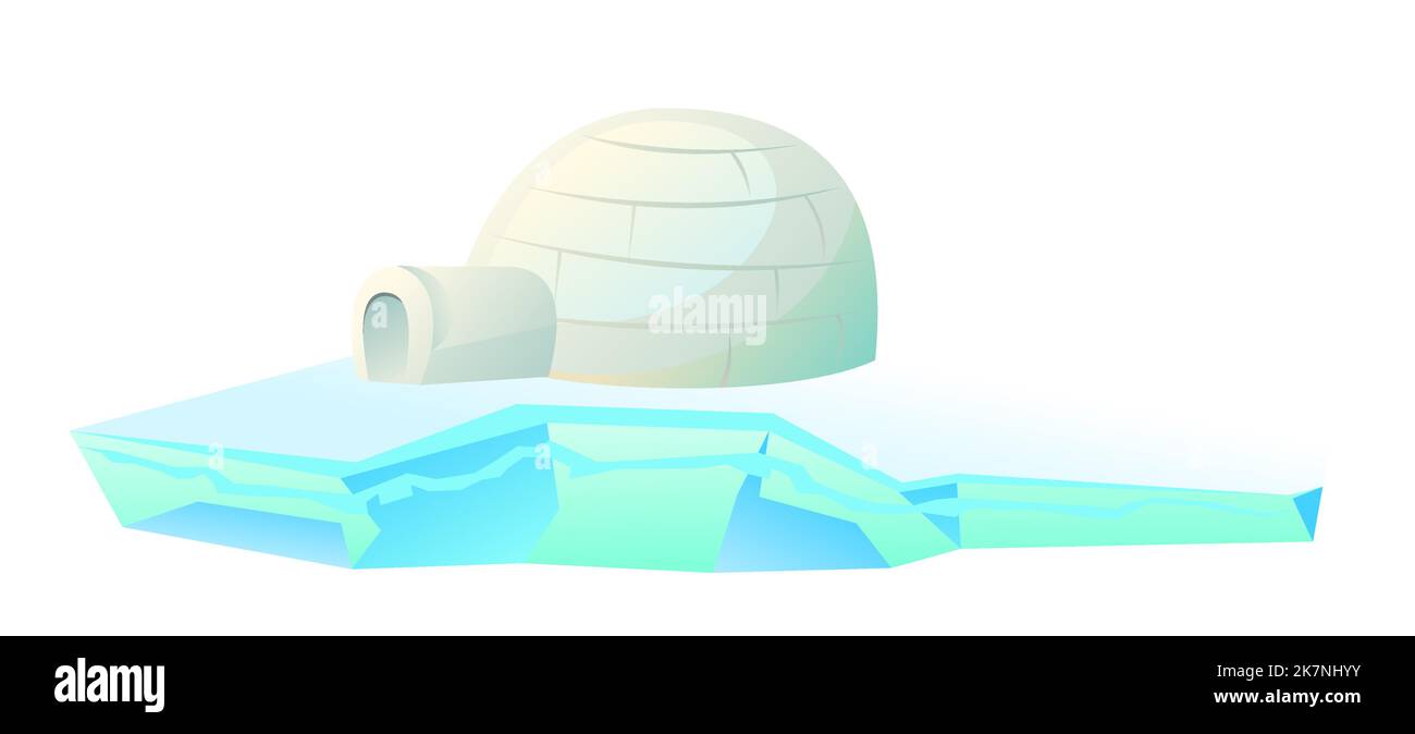 Snow igloo house on ice. Dwelling of northern nomadic peoples in Arctic ...