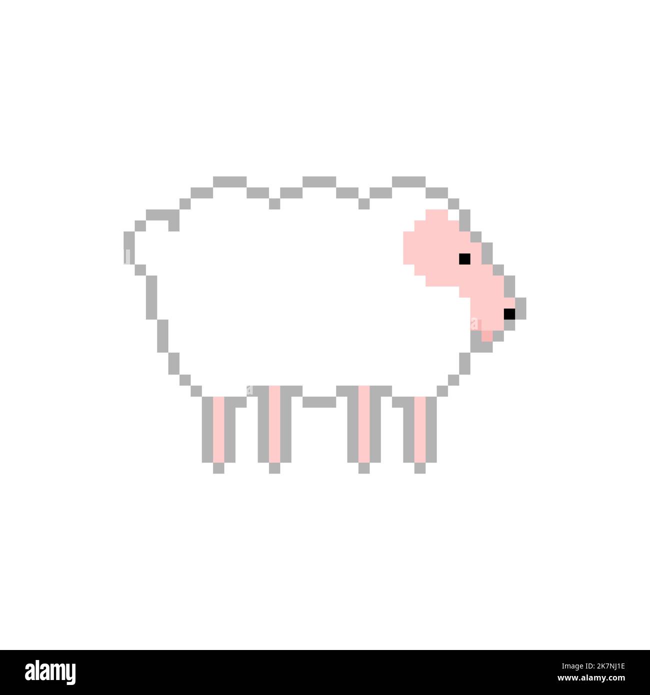 Pixel art sheep Cut Out Stock Images & Pictures - Alamy