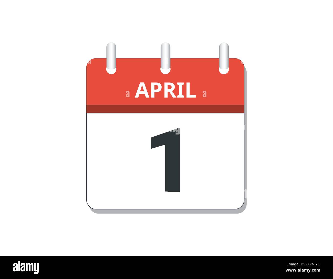 April 1st calendar icon vector. Concept of schedule, business and tasks ...