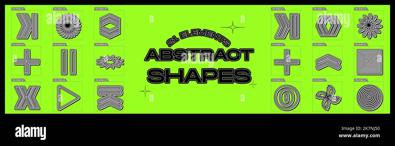 Brutalism shapes. Minimalist geometric elements. Abstract bauhaus forms ...