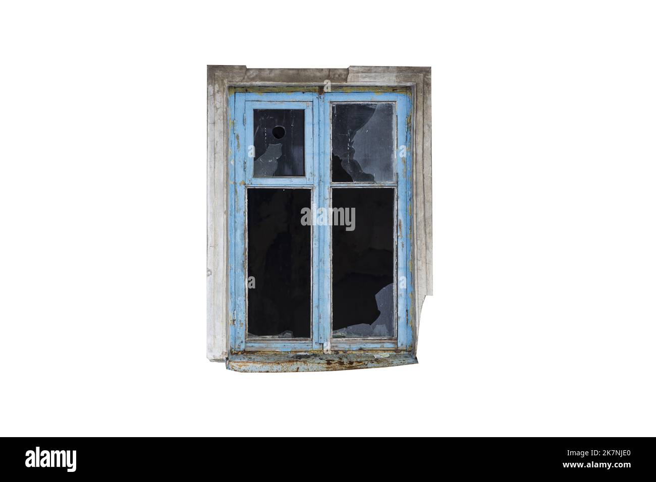 old broken window isolated on white background Stock Photo - Alamy