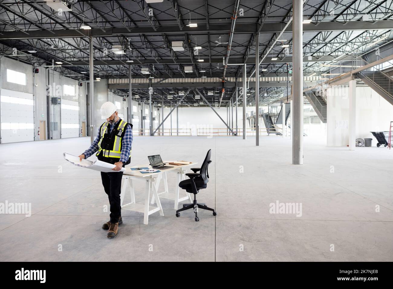 Warehouse interior with office space hi-res stock photography and ...