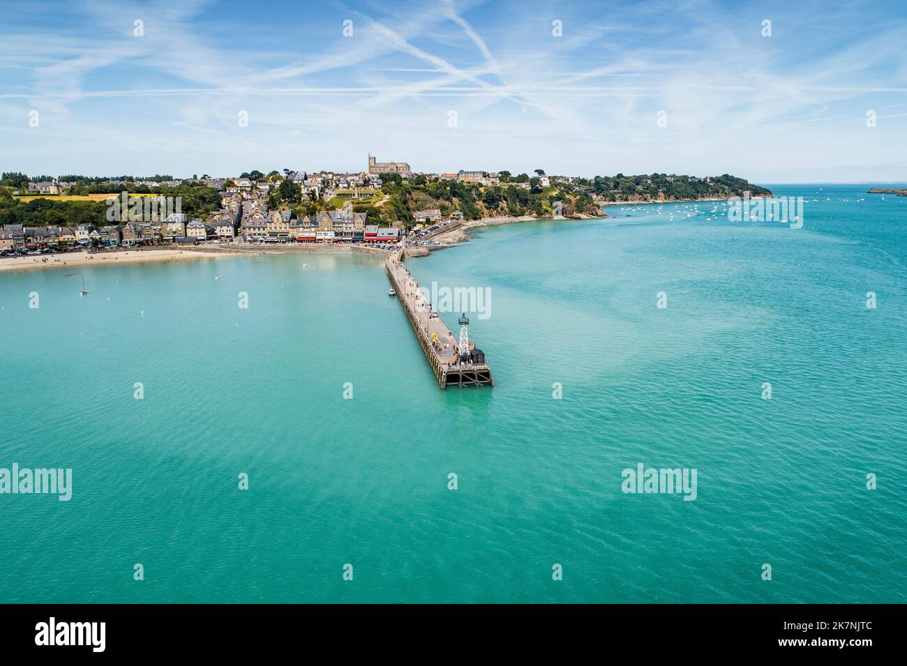Cancale (Brittany, north western France): aerial view of the pier, the ... Cancale (Brittany, north western France): aerial view of the pier, the ...