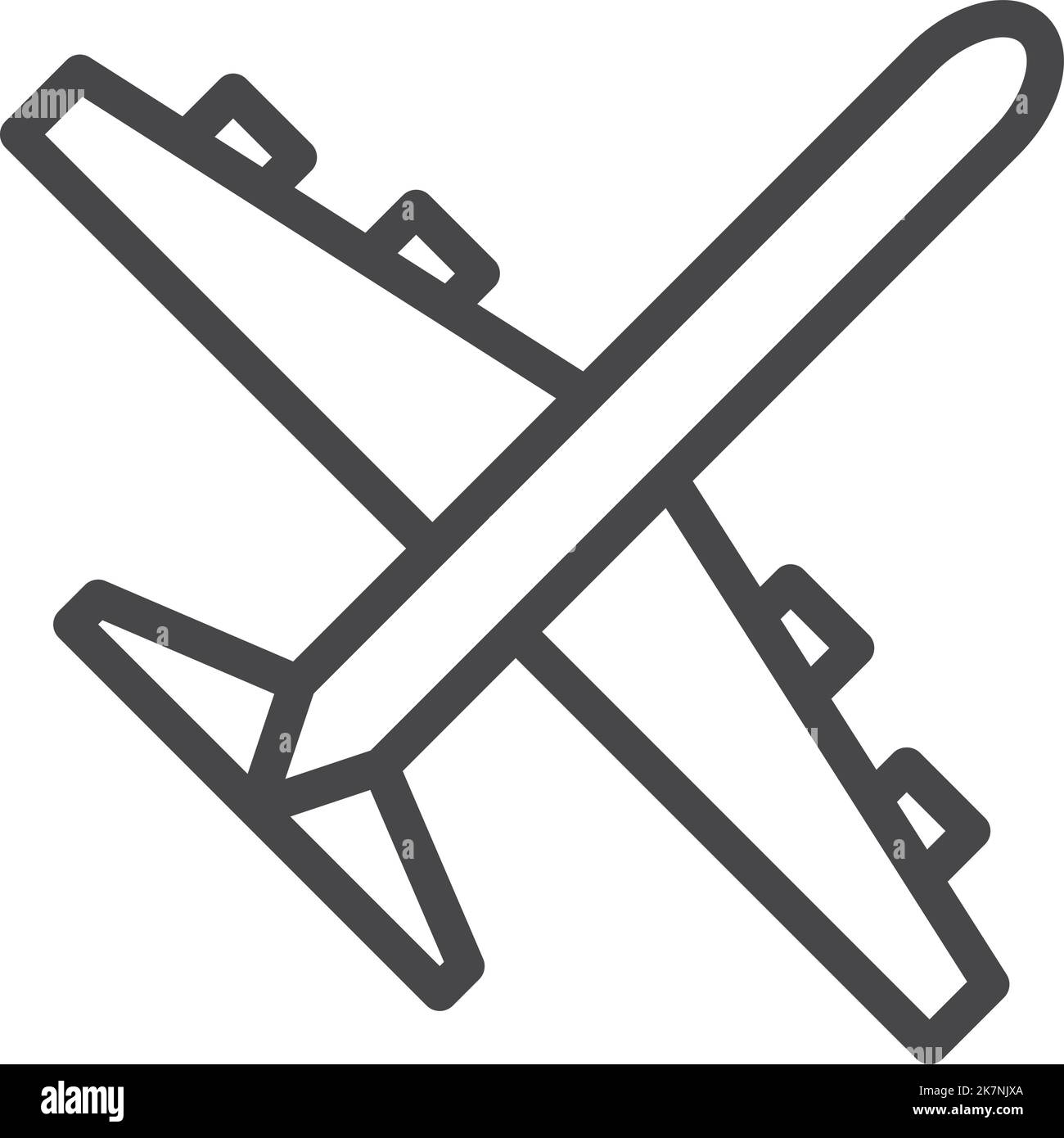 Flying airplane icon. Black line plane symbol Stock Vector Image & Art ...