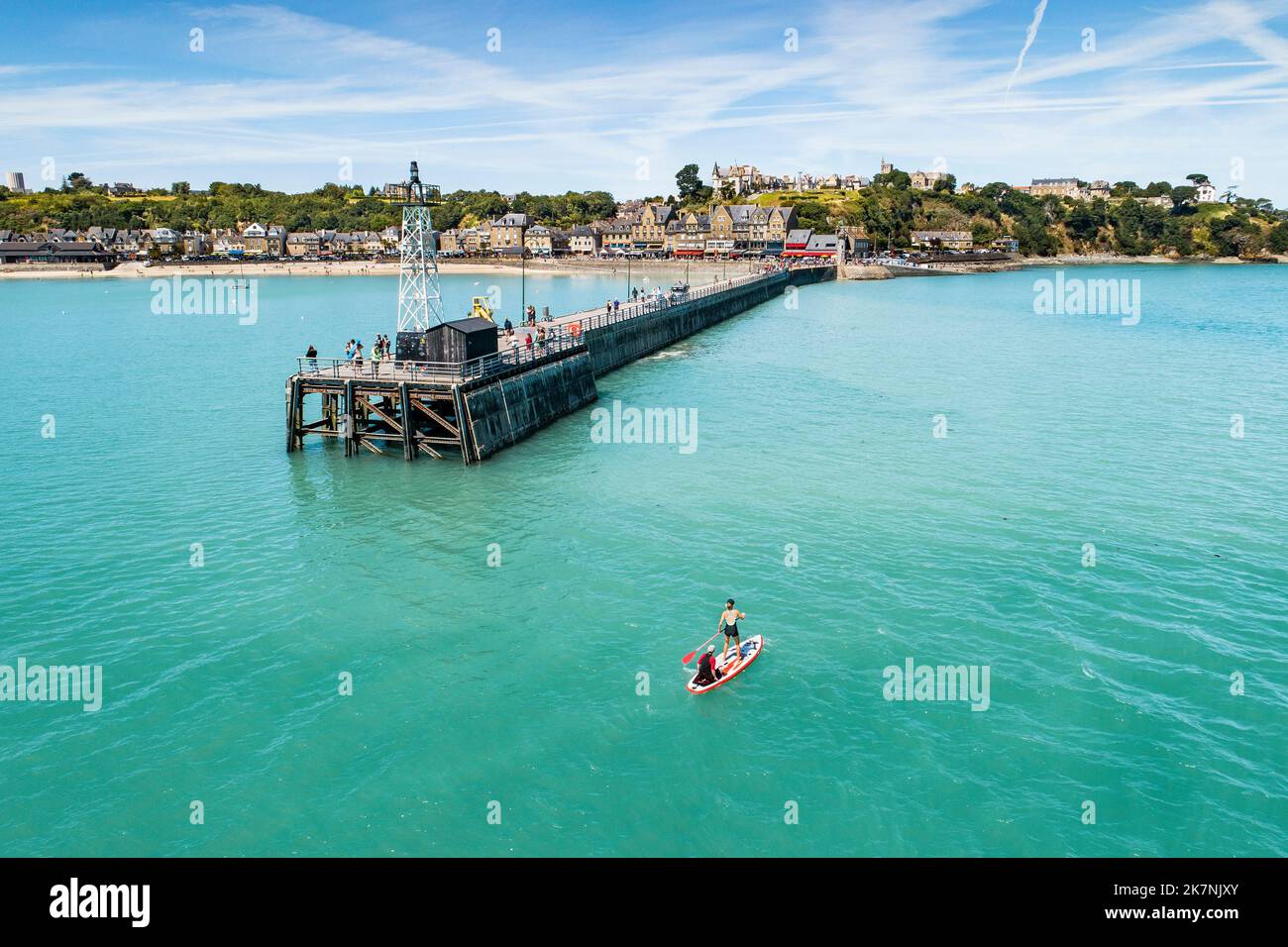 Cancale (Brittany, north western France): aerial view of the pier, the ... Cancale (Brittany, north western France): aerial view of the pier, the ...
