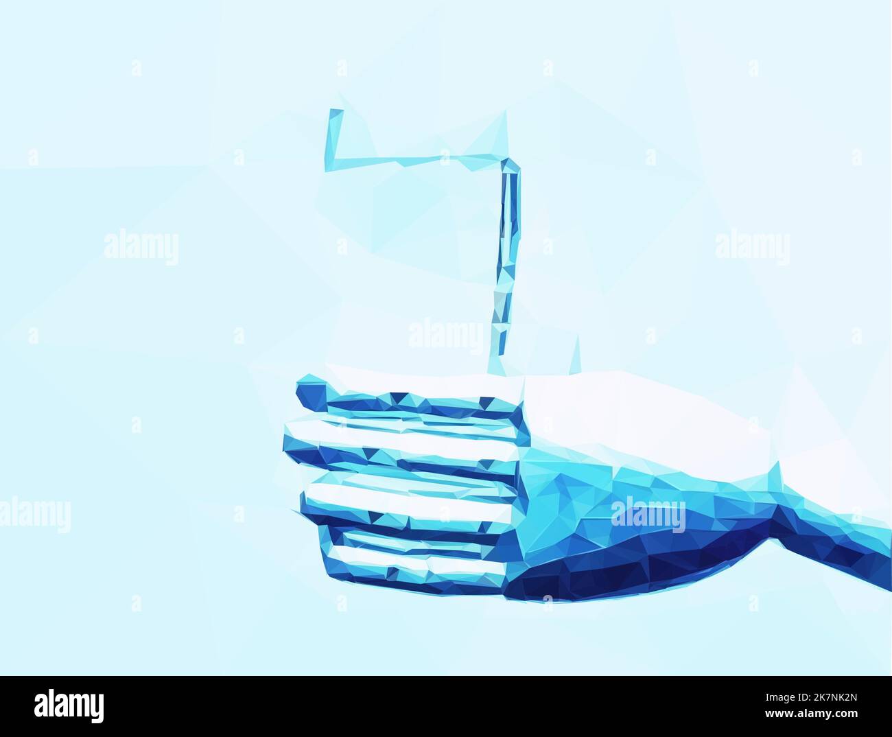 Robot hand holding a glass of water. It supports the care of humans ...