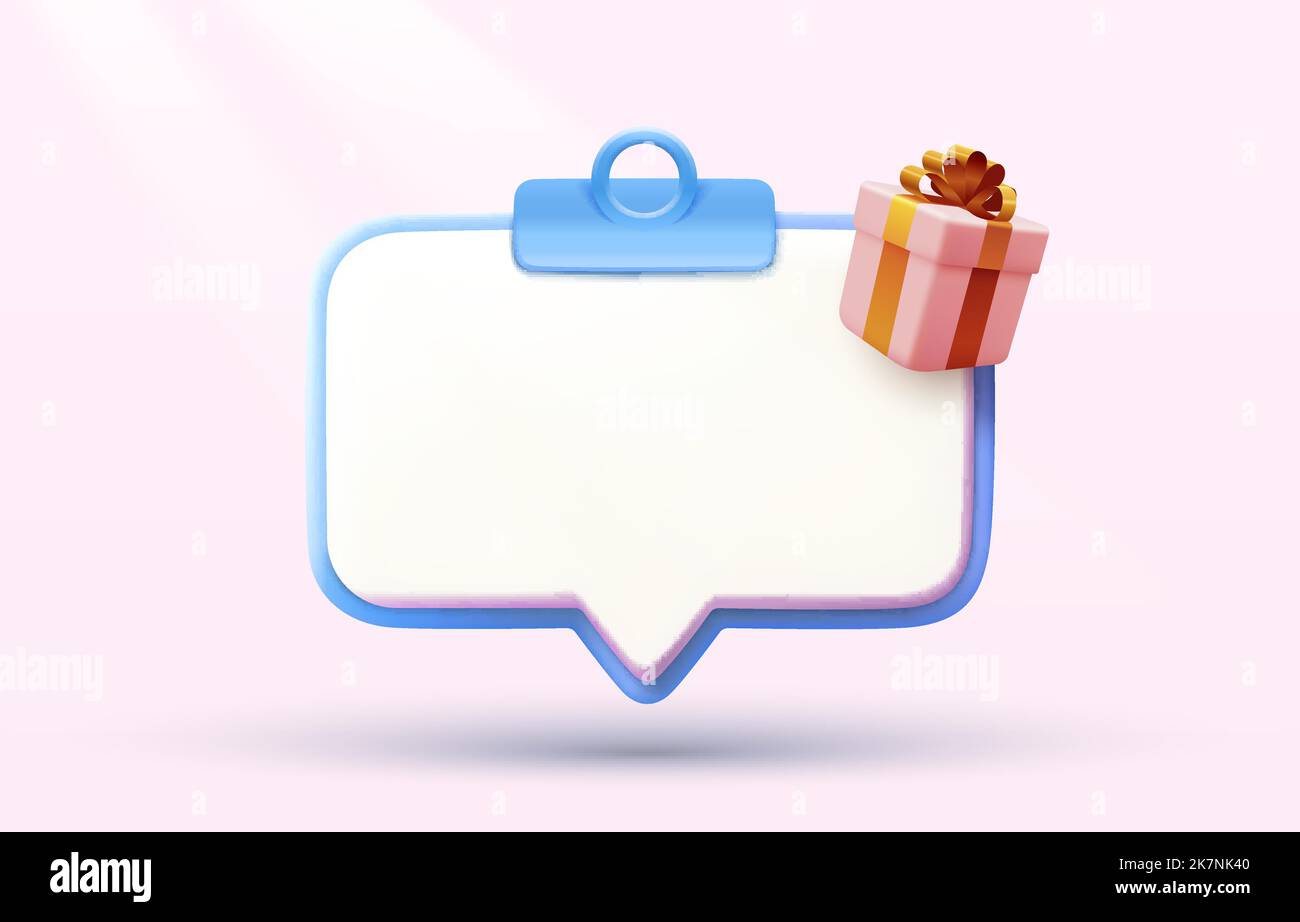 List of gifts, birthday paper message, banner package. Vector ...
