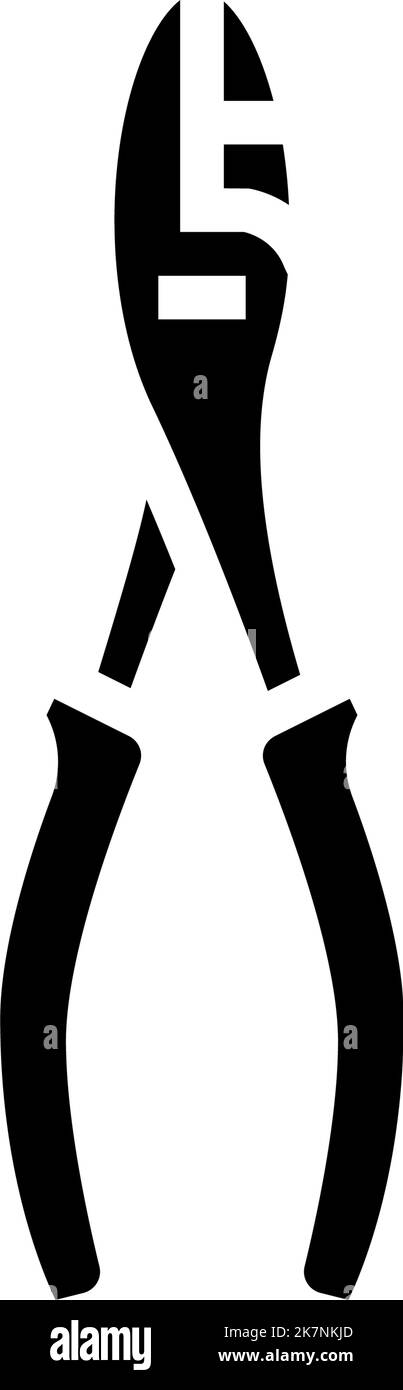 slip joint pliers glyph icon vector illustration Stock Vector Image ...