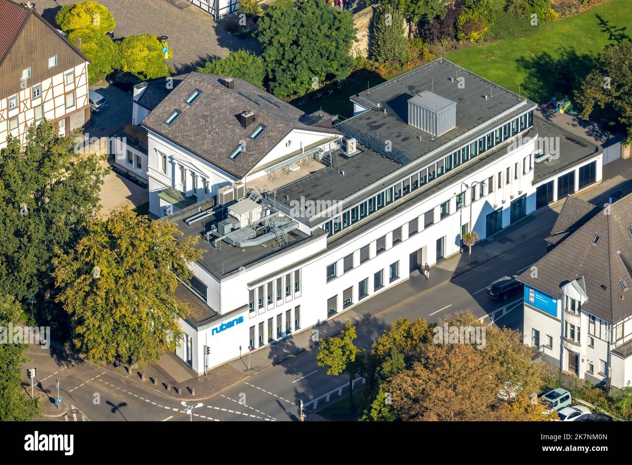 Aerial view, Hellweger Anzeiger newspaper publisher Rubens, Unna, Ruhr ...