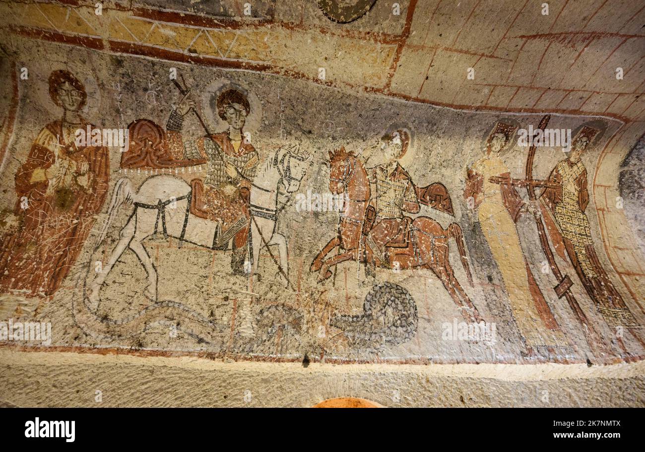 Snake church or St. Onuphrius church, underground church in goreme open ...