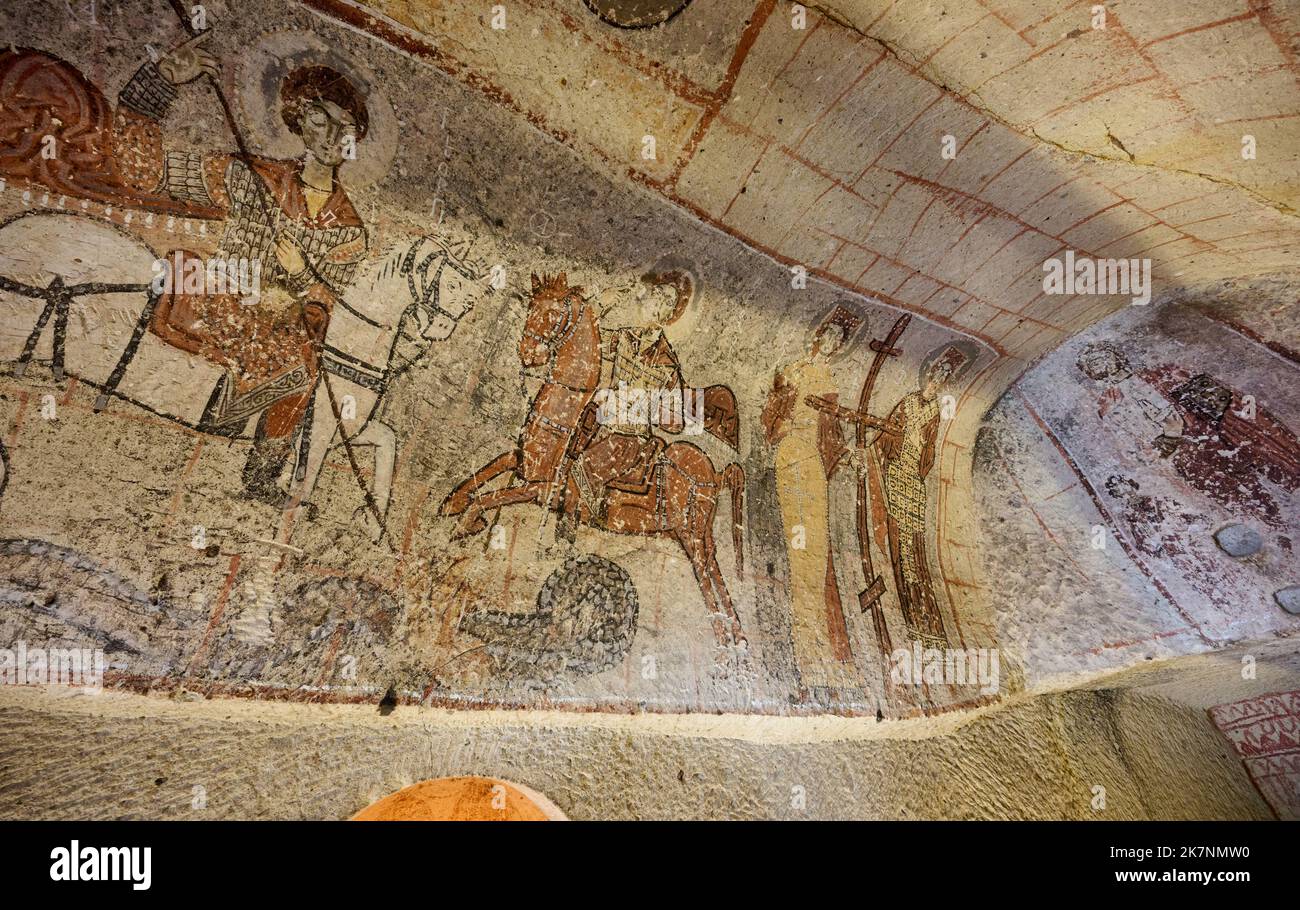 Snake church or St. Onuphrius church, underground church in goreme open ...
