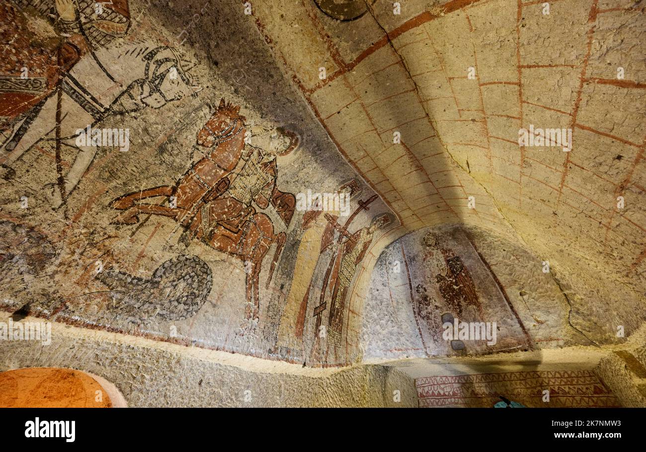 Snake church or St. Onuphrius church, underground church in goreme open ...