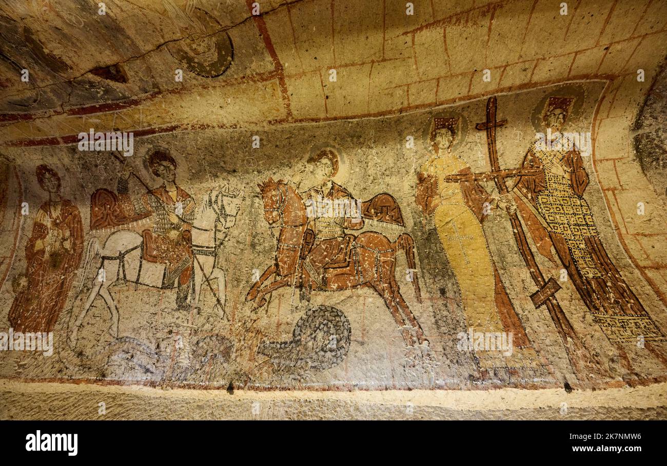 Snake church or St. Onuphrius church, underground church in goreme open ...