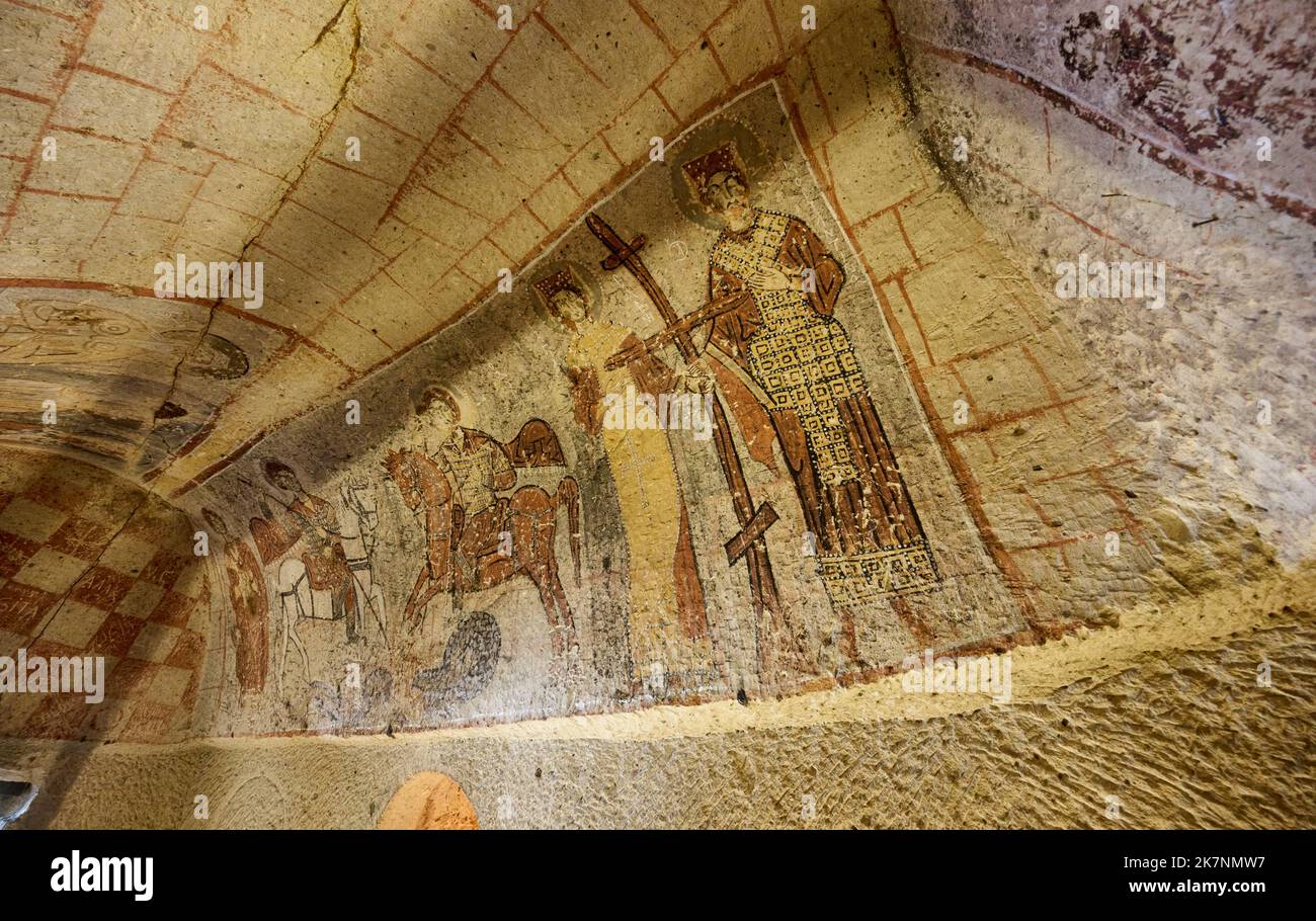 Snake church or St. Onuphrius church, underground church in goreme open ...