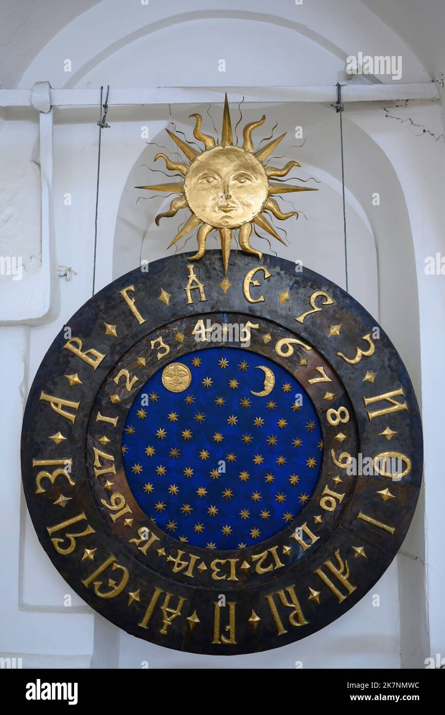 Medieval clock in the Assumption Church of the 16th century in ...