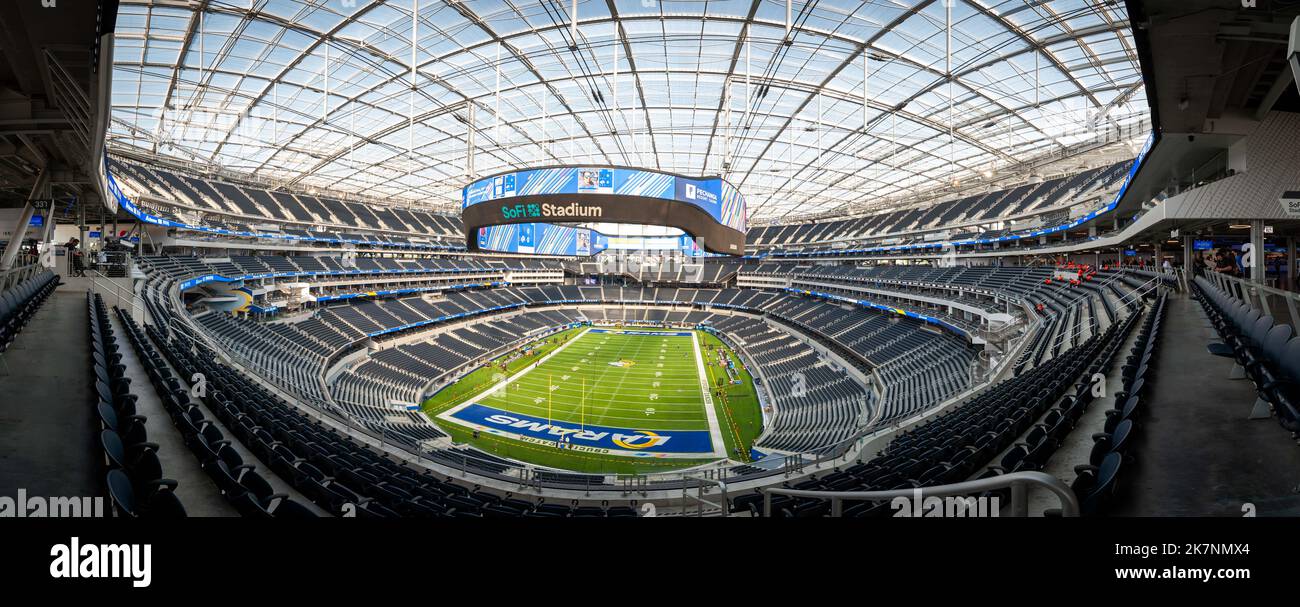 A view from inside SoFi Stadium before an NFL Football game between the ...