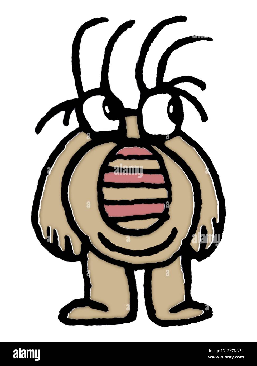 Colored cute funny creature sketchy drawing isolated illustration Stock ...