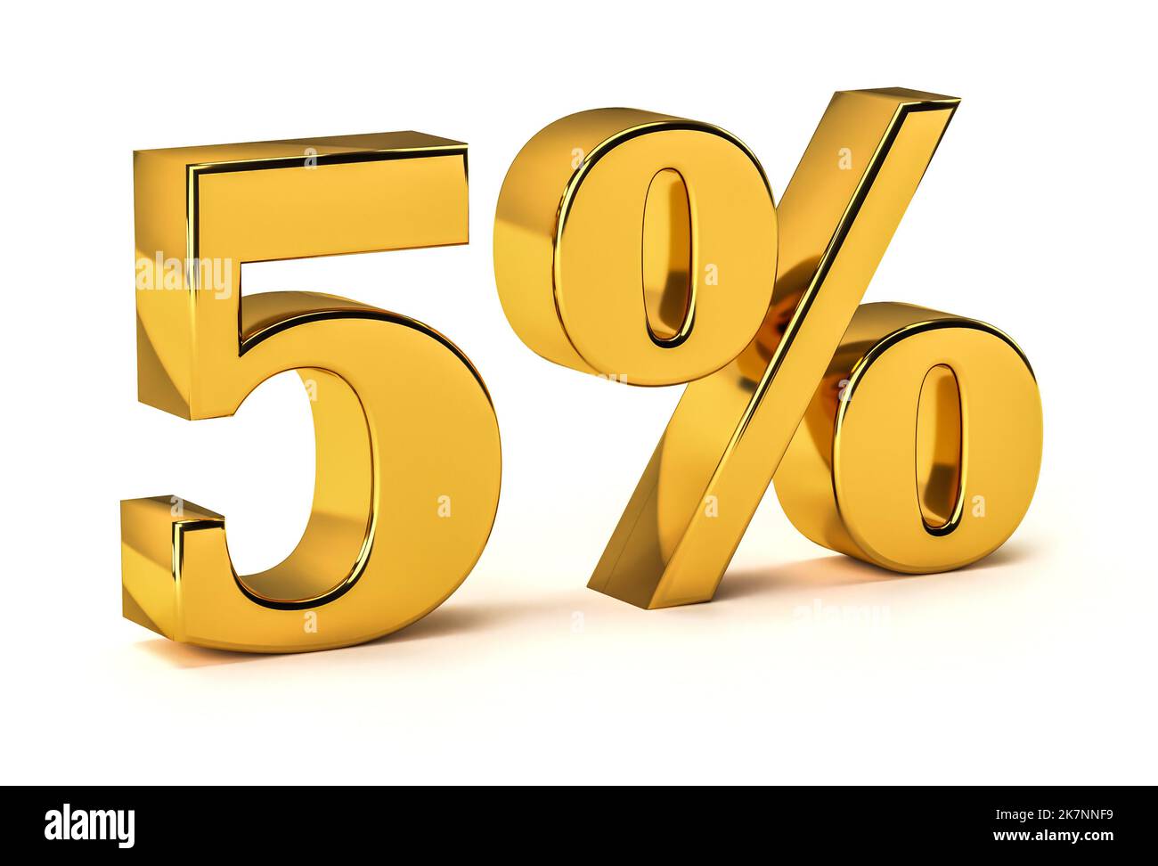 3d golden 5 percent off discount isolated on white background for sale ...