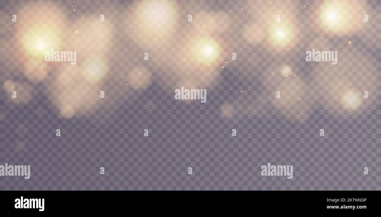 Shining bokeh isolated on transparent background. Light isolated lights ...