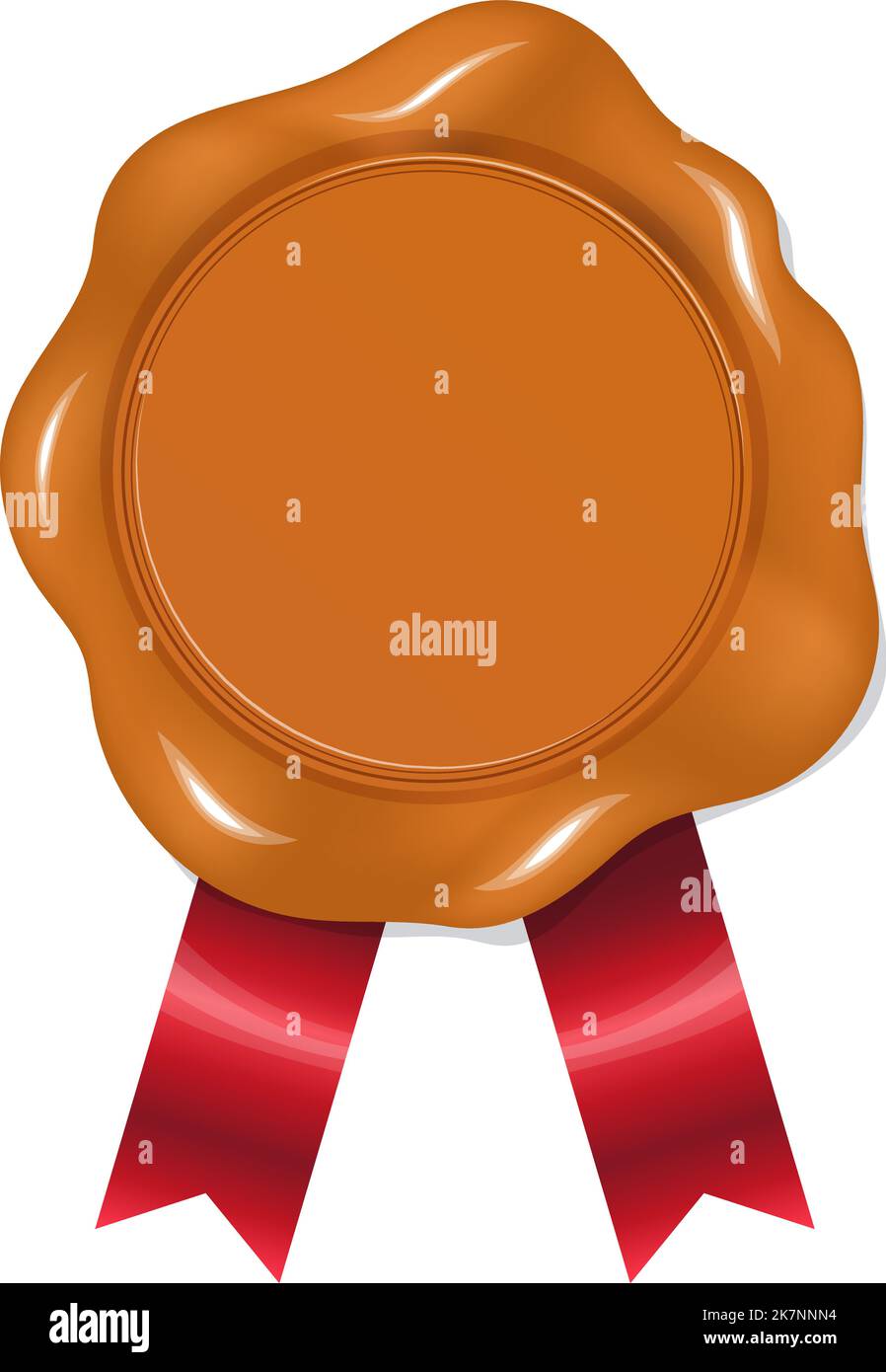 Vintage wax round stamp sealed with red ribbon Stock Vector Image & Art ...