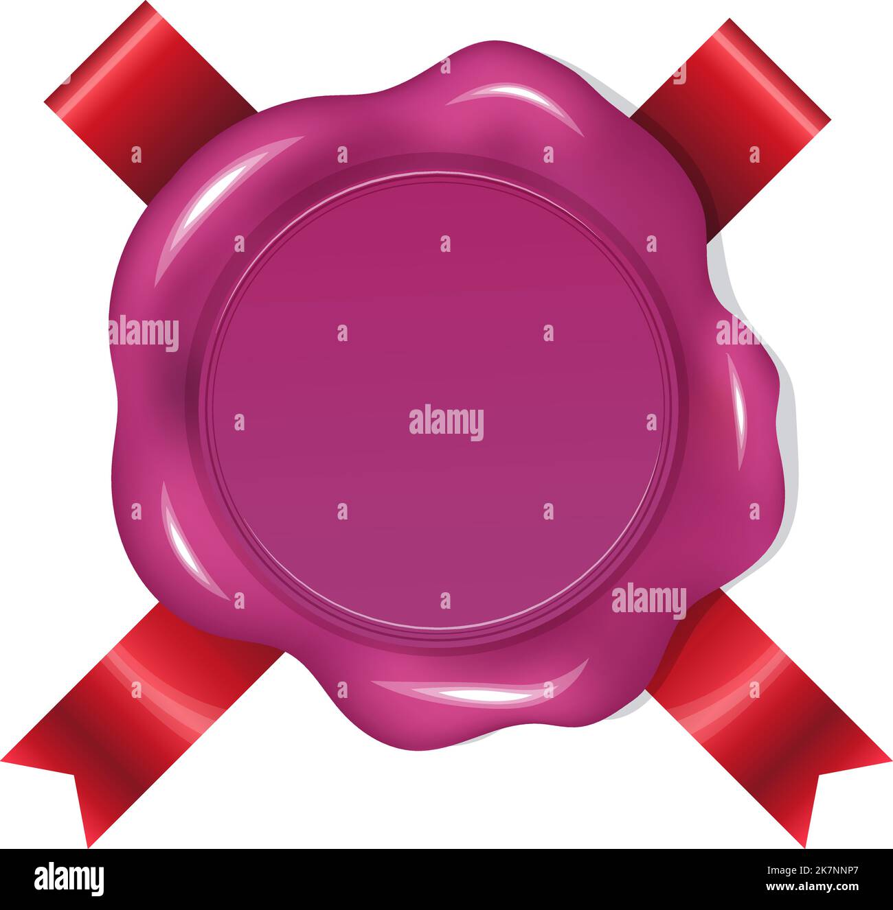 Red ribbon sealed with postal red wax stamp Stock Vector Image & Art ...