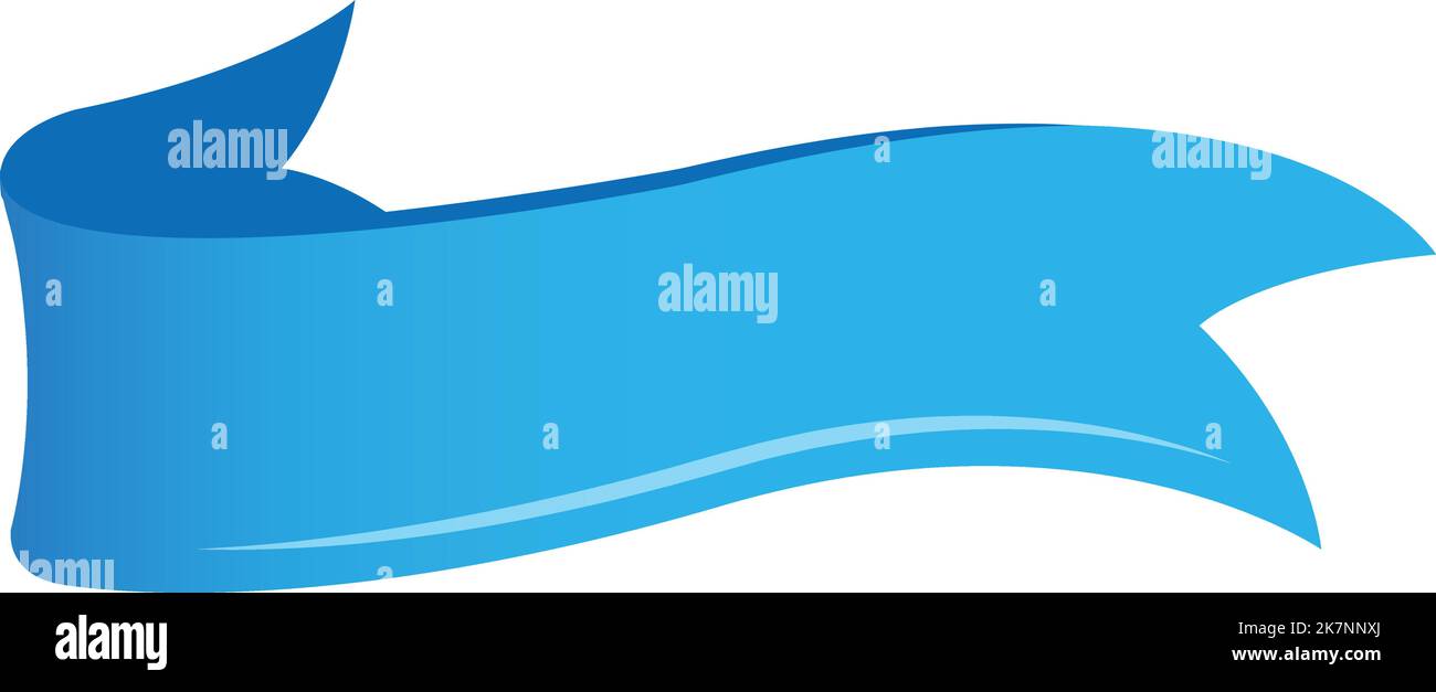 Blue flag banner. Cartoon decorative elegant ribbon Stock Vector Image ...