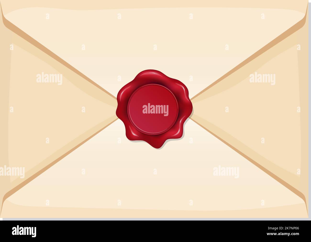 Aged envelope sealed with red rubber postal stamp Stock Vector Image ...