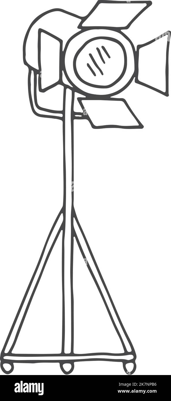 Scene lightning sketch. Cinema lamp. Projector icon Stock Vector Image ...