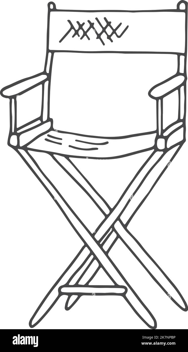 Cinema director chair sketch. Film seat icon Stock Vector Image & Art ...