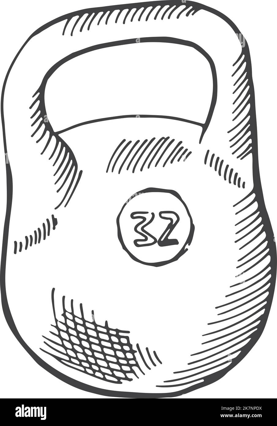 Kettlebell icon. Powerlifting symbol. Sport weight sketch Stock Vector ...