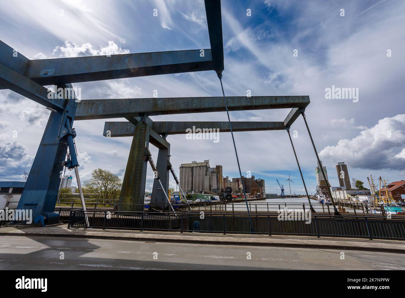 Bascule bridge between the outer harbor and the inner harbor of Husum ...