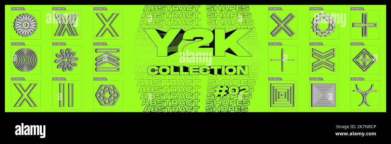 Vector set of Y2K. Minimalist geometric elements. Simple shapes forms Stock Vector Image & Art ...