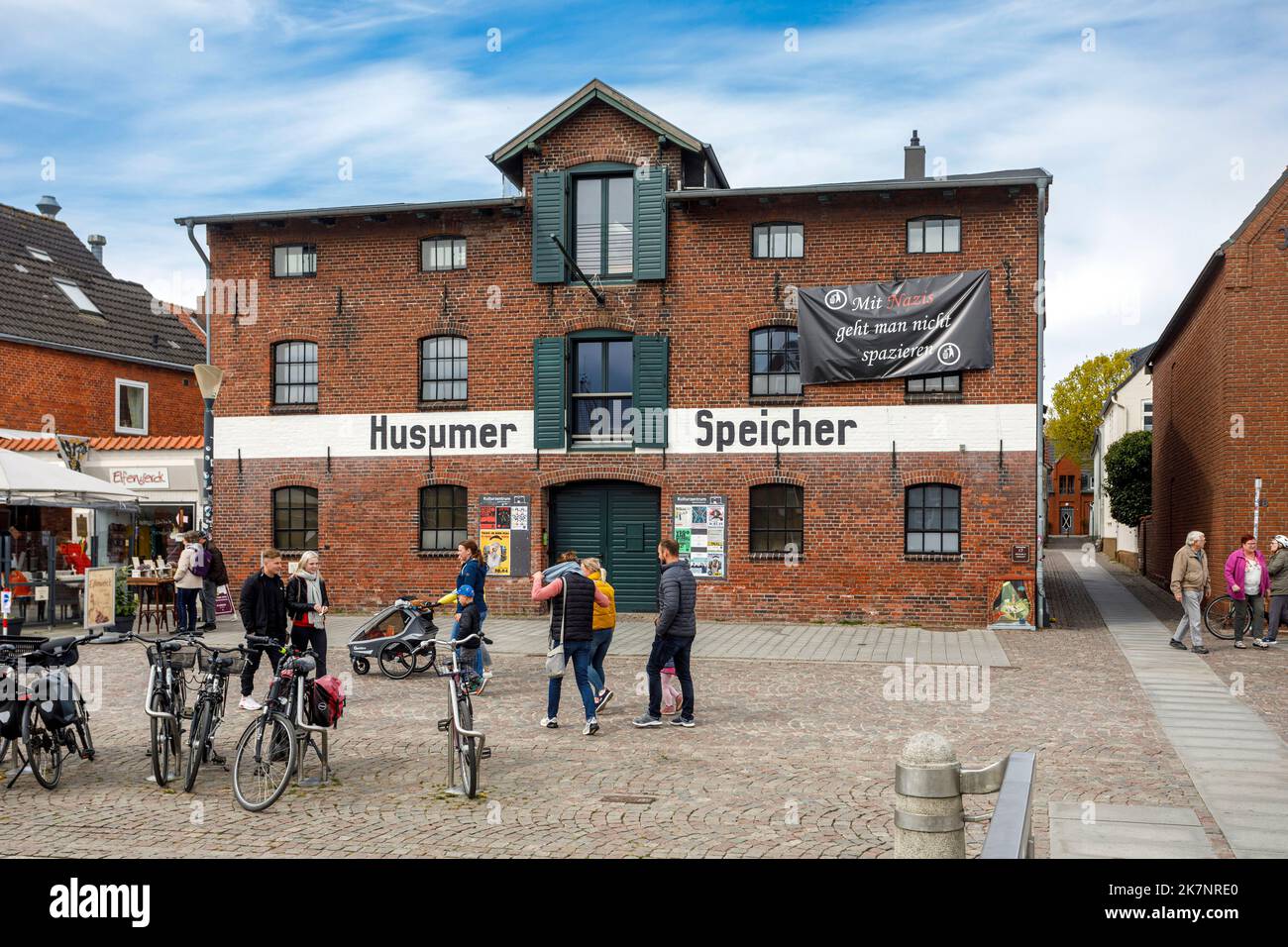 Husumer Speicher on Hafenstraße at the inland port of Husum, cultural ...