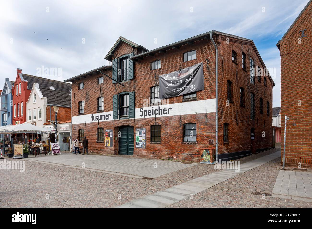 Husumer Speicher on Hafenstraße at the inland port of Husum, cultural ...