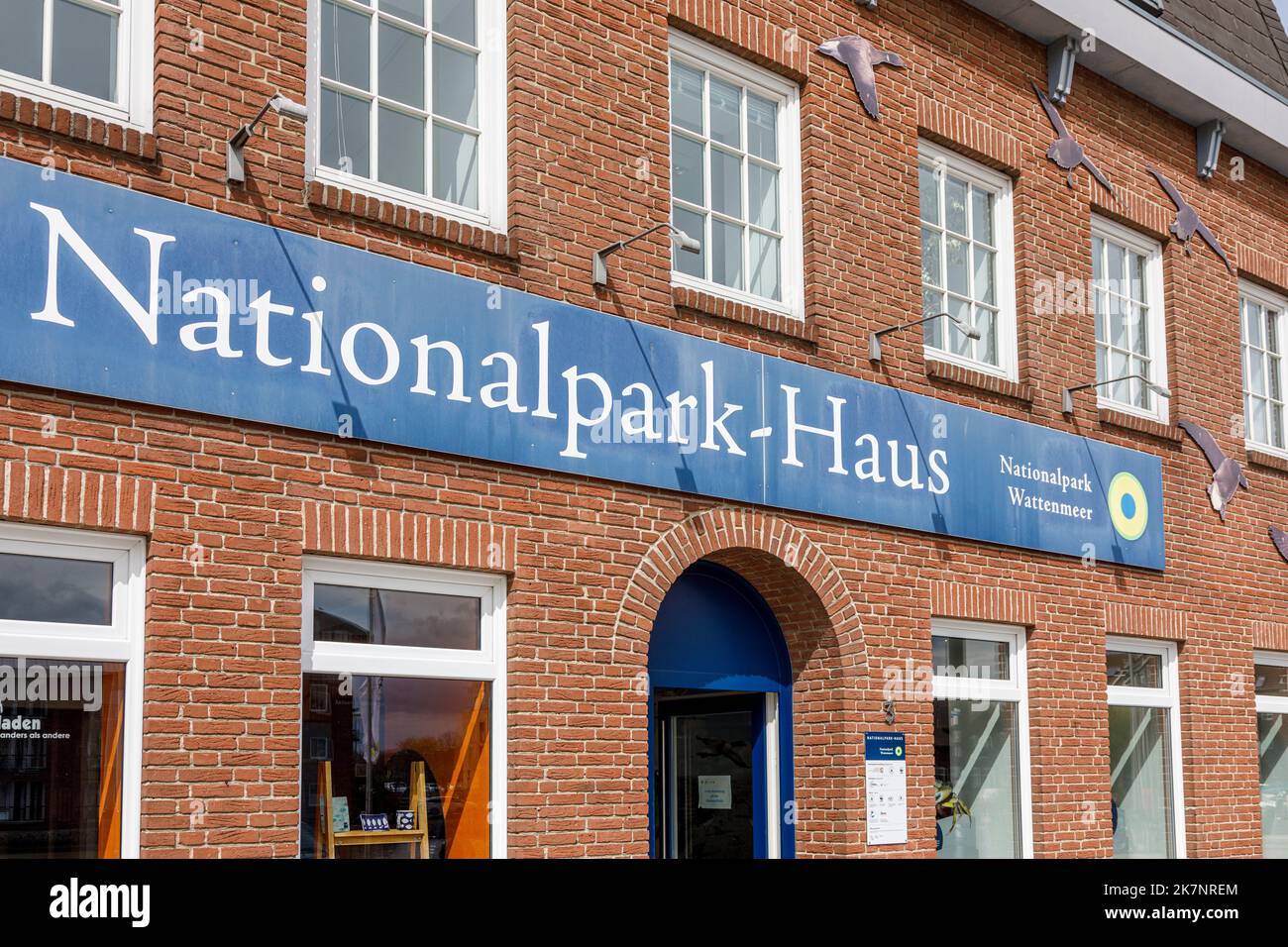 Inland port of Husum, National Park House on Hafenstrasse Stock Photo ...