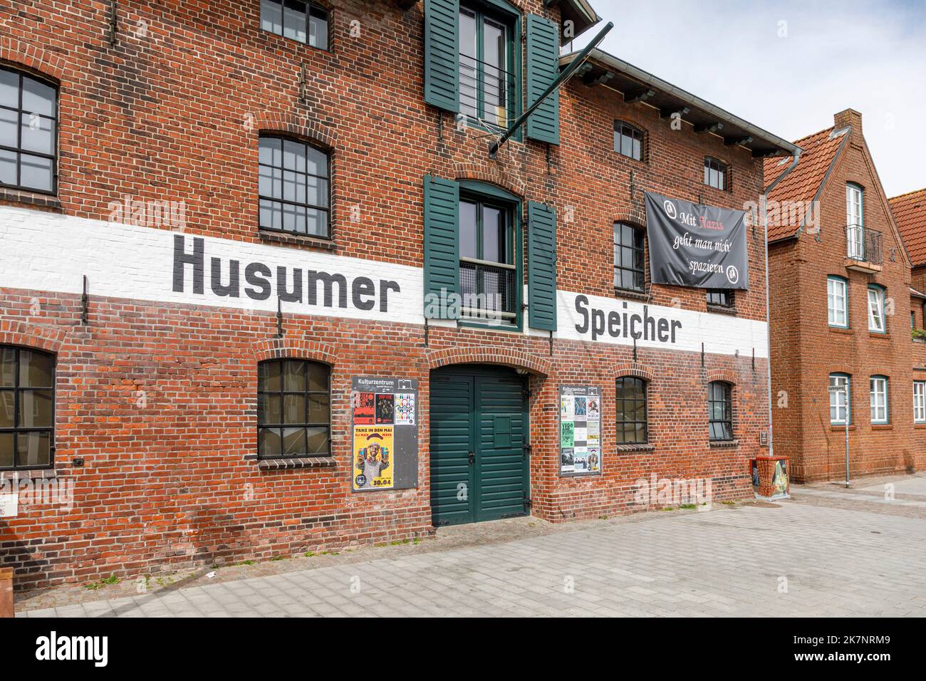 Husumer Speicher on Hafenstraße at the inland port of Husum, cultural ...