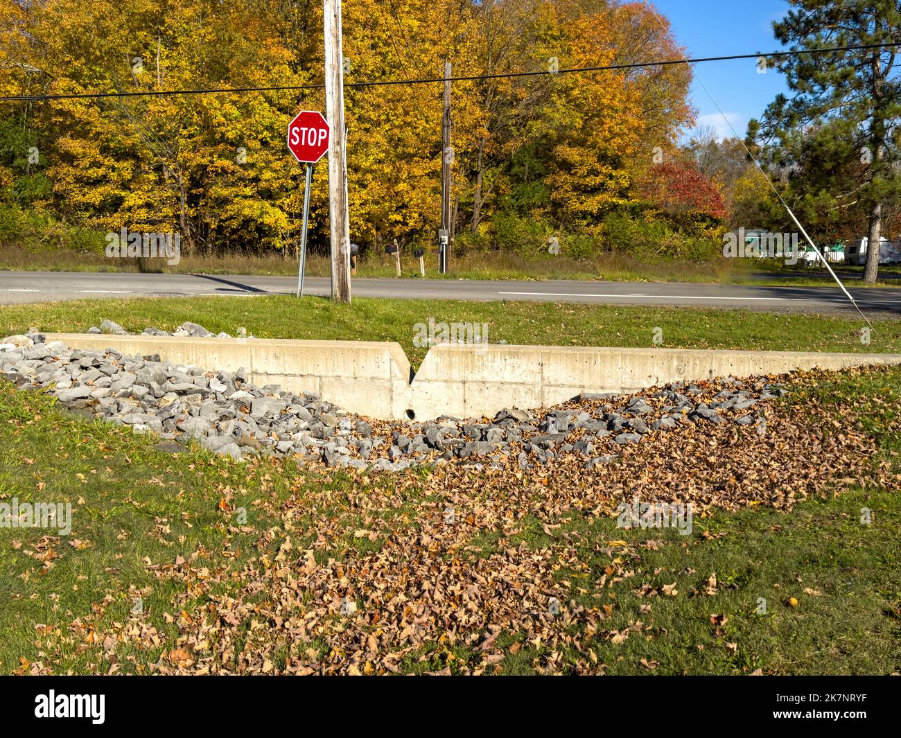 Example image of a concrete v notch weir, level spreader, located ...