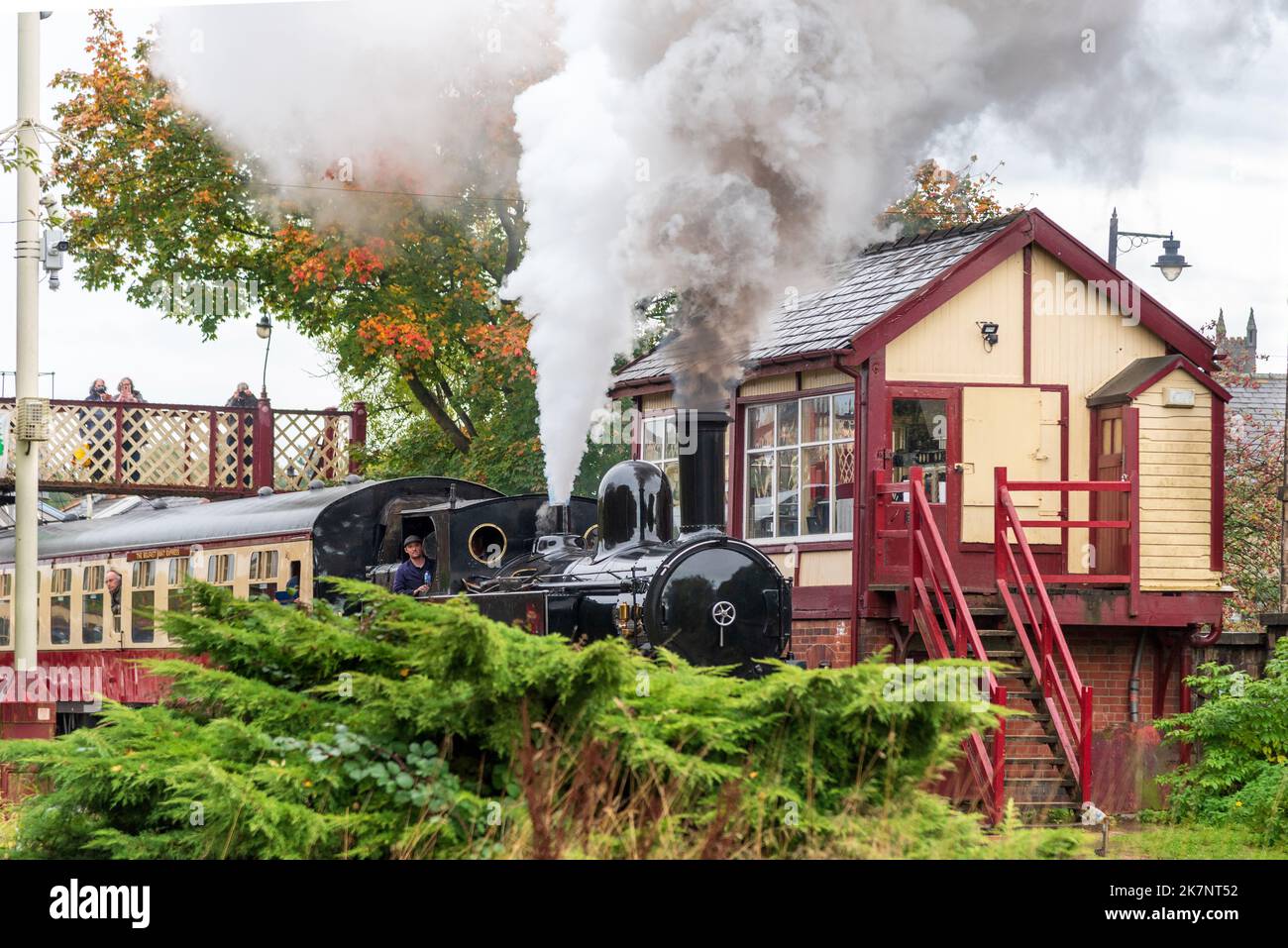 Number 1054, an LNWR Coal Tank engine at Ramsbottom on the ELR. during ...