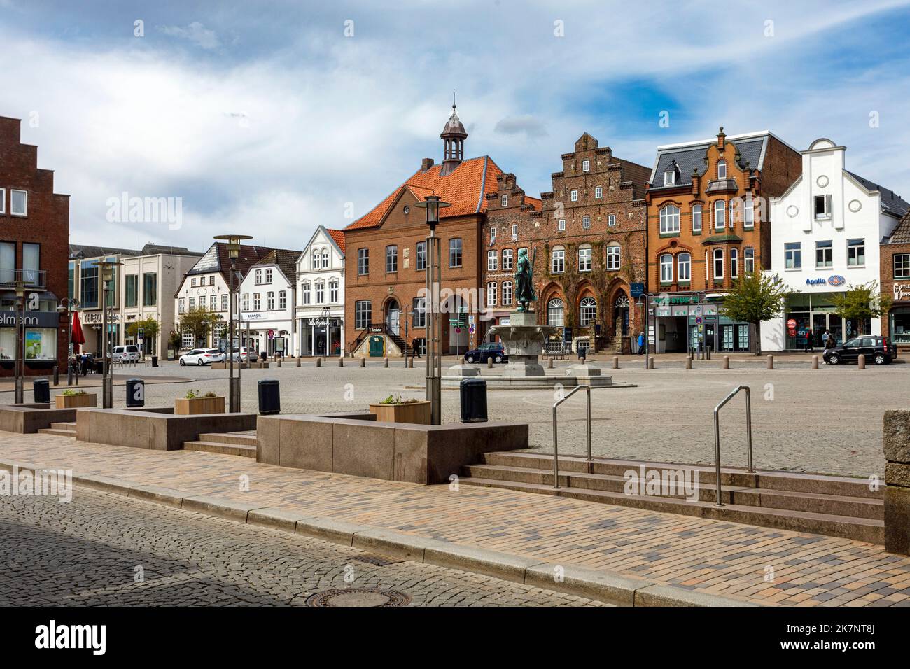 Husum old town at the market Stock Photo - Alamy