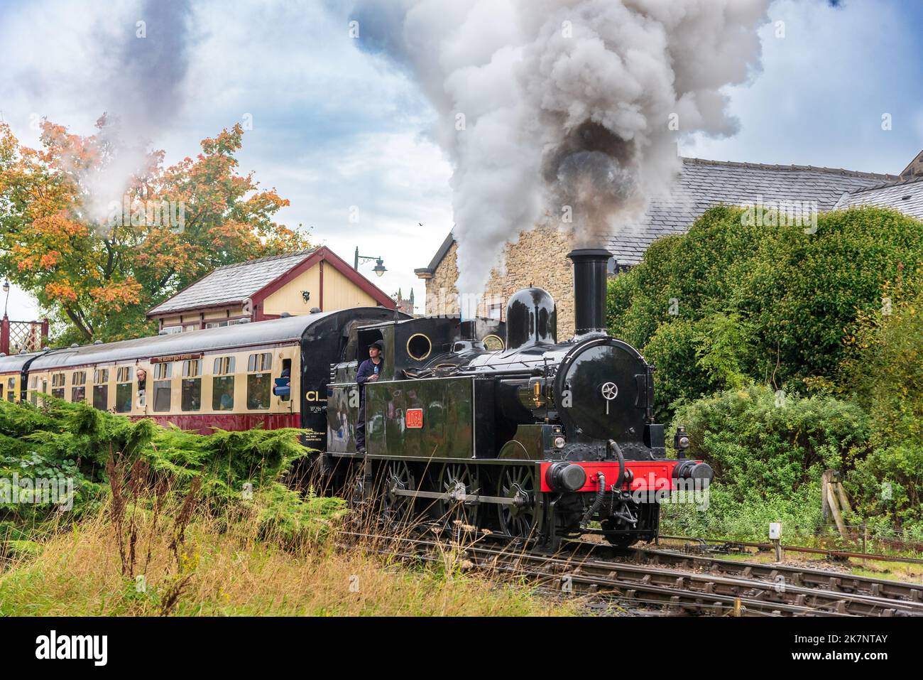 Number 1054, an LNWR Coal Tank engine at Ramsbottom on the ELR. during ...
