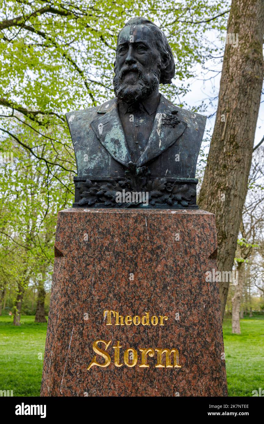 Theodor Storm memorial in Husum Castle Park Stock Photo - Alamy