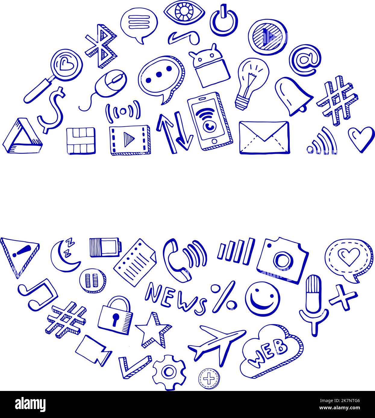 Hand drawn social media symbols hi-res stock photography and images - Alamy