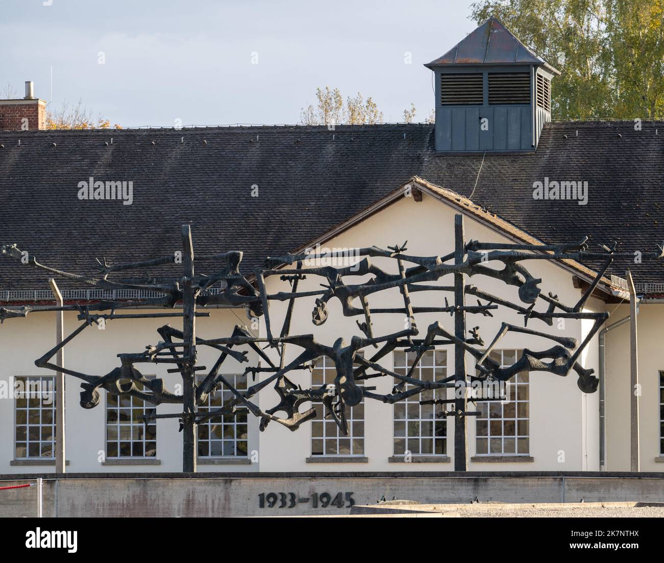 Dachau, Germany. 18th Oct, 2022. The bronze sculpture "People in the ...