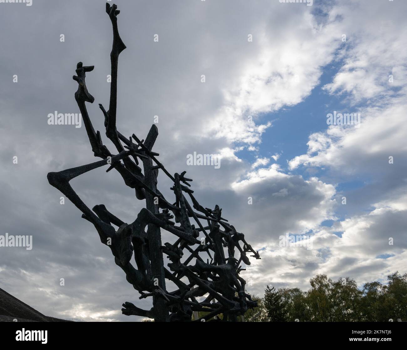 Dachau, Germany. 18th Oct, 2022. The bronze sculpture "People in the ...