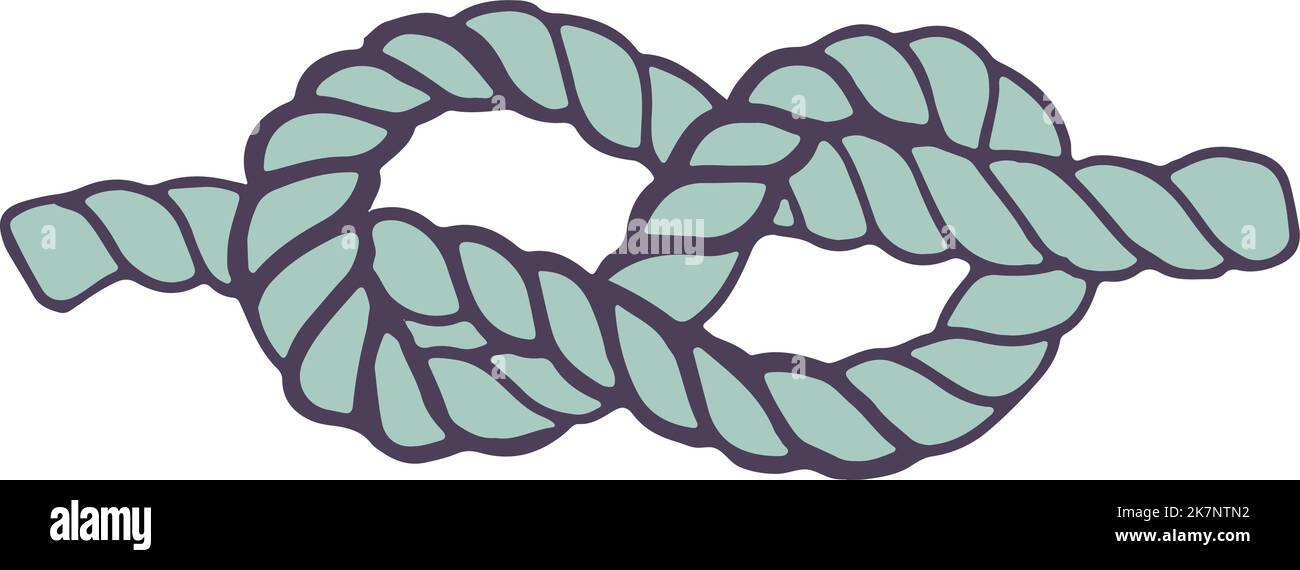 Sailor knot icon. Hand drawn rope. Naval cable Stock Vector Image & Art ...