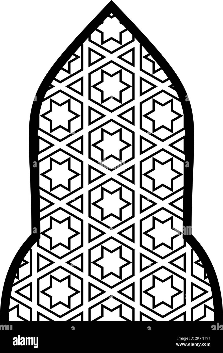 Islamic window shape with decorative arabic line pattern Stock Vector ...