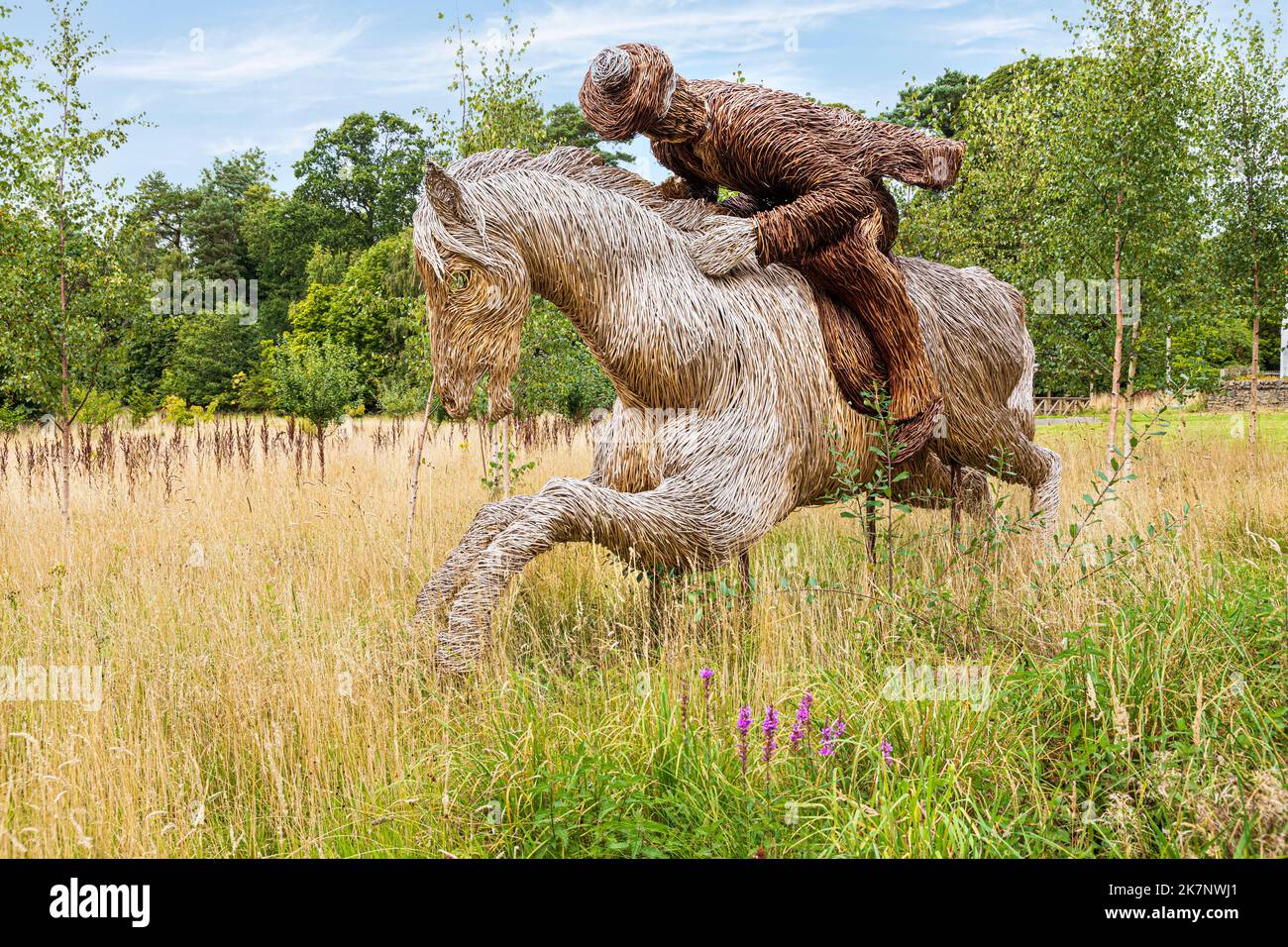 A woven wicker work sculpture of Tam O Shanter on Auld Meg by local ...