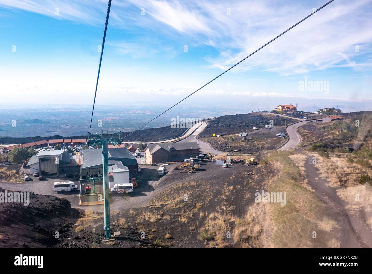 Sicily, Italy - September 26, 2022: Funivia del Etna cable railway to ...
