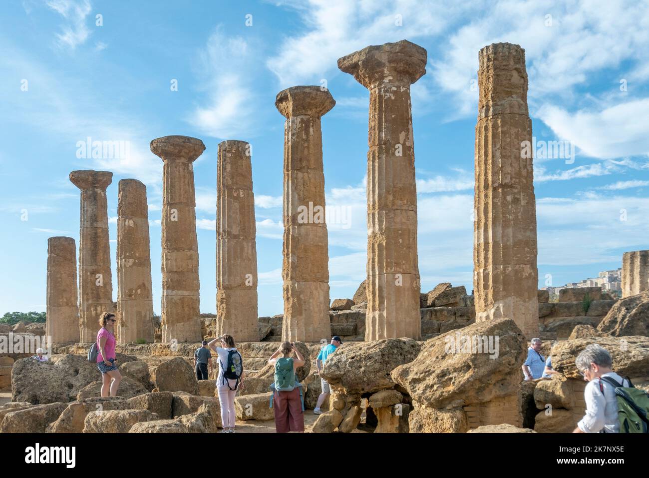 Agrigento, Italy - September 29, 2022: people visit the greek temple of ...
